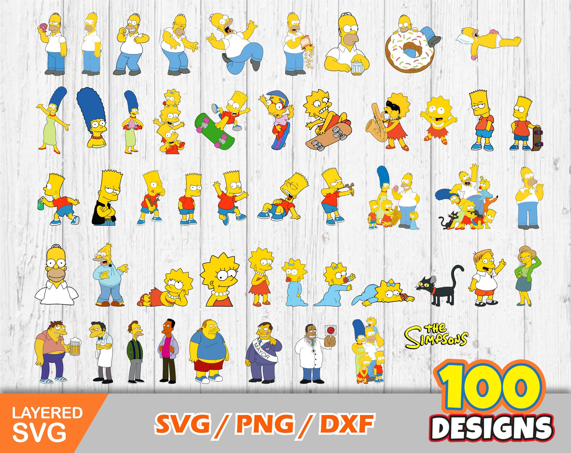 Simpsons Clip Art Bundle Simpsons SVG Cut Files for Cricut / - Etsy ...