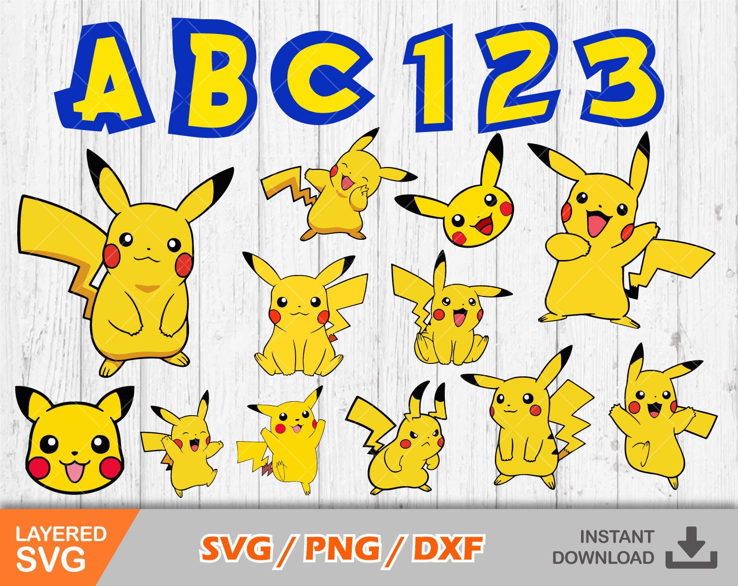 Pikachu Clipart Alphabet Pokemon SVG Cut Files for Cricut / - Etsy Canada