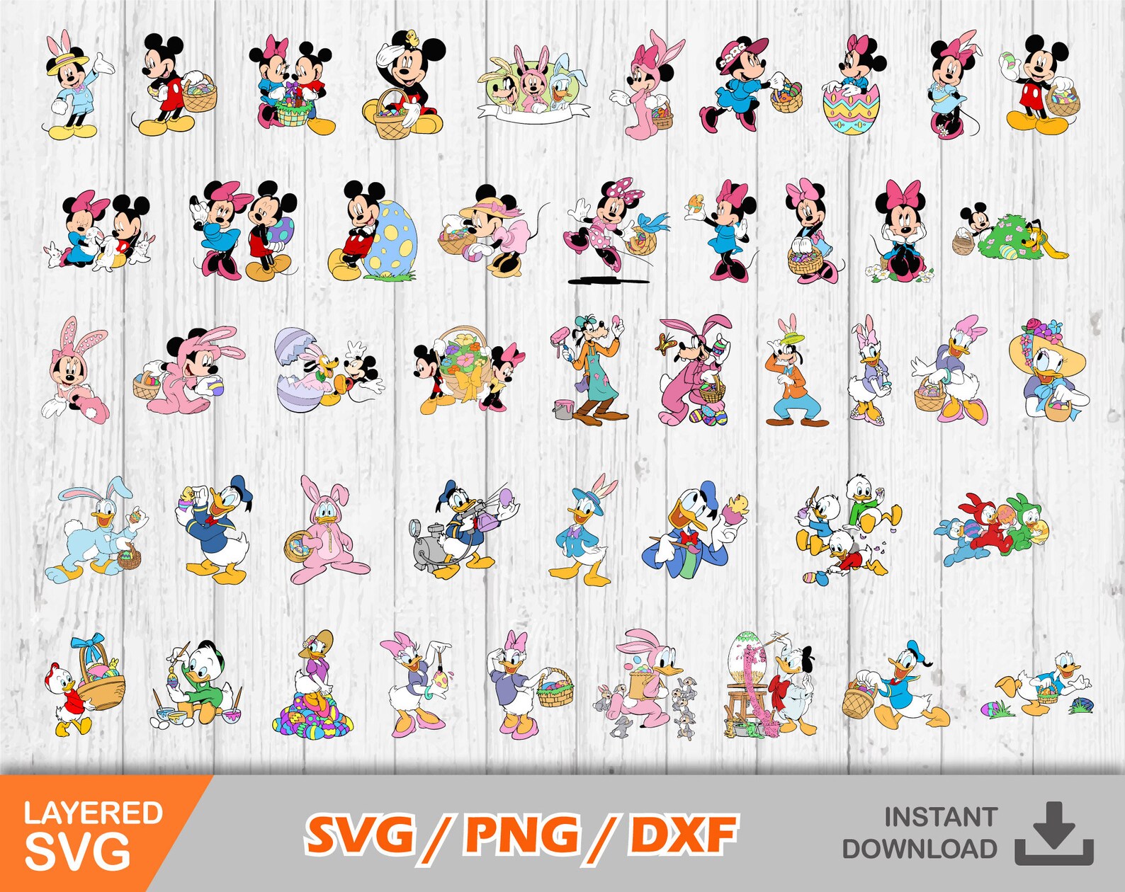 Mickey and Friends Easter Clipart Bundle Easter Svg Cut Files - Etsy UK