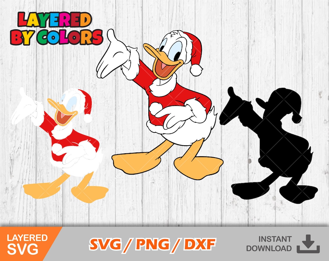 Donald Duck Christmas Clipart Donald SVG Cut Files for Cricut - Etsy