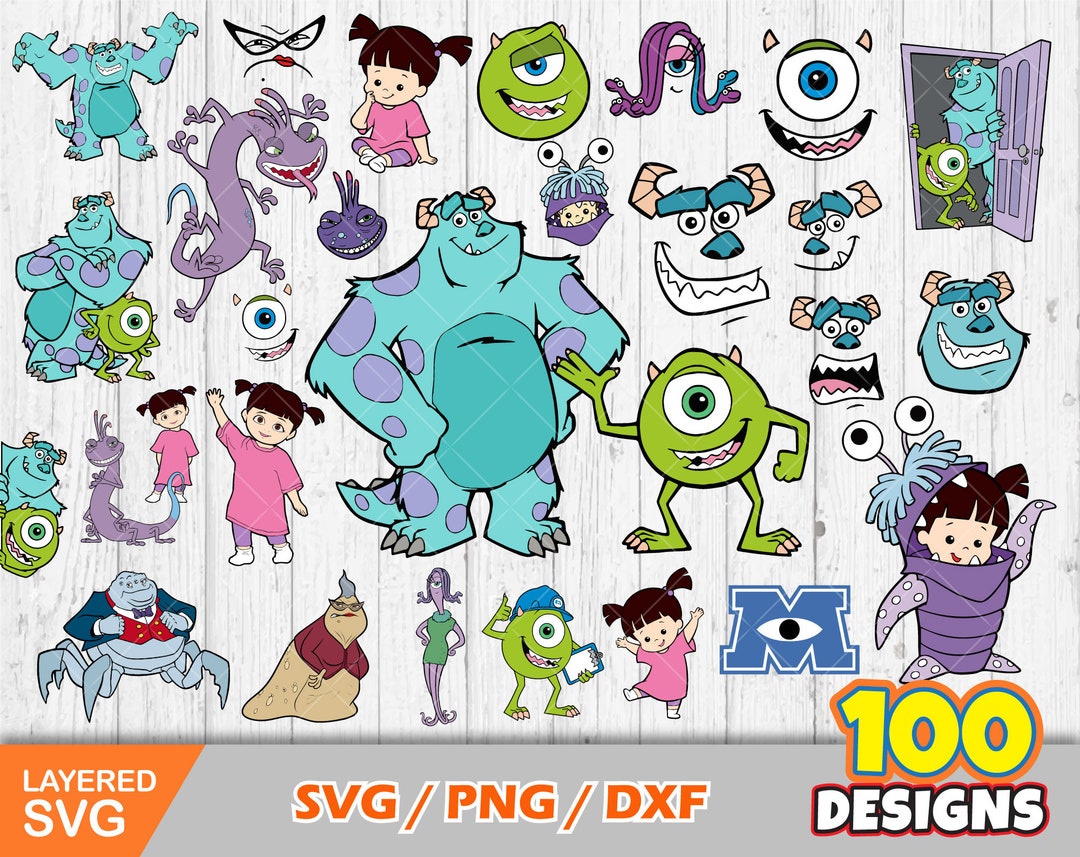 Monsters Inc Clipart Bundle, Monsters Inc Svg Cut Files for Cricut ...