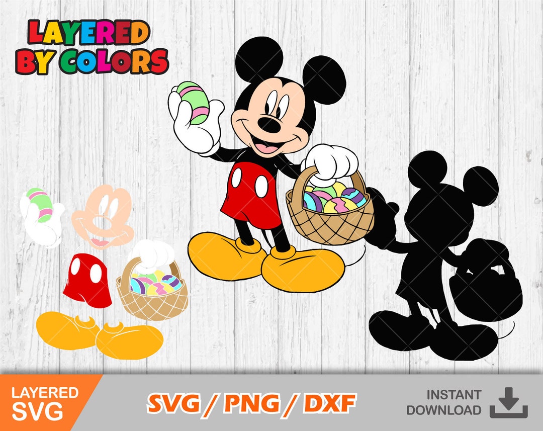 Mickey Easter Svg Clipart, Easter Svg Cut Files for Cricut / Silhouette ...