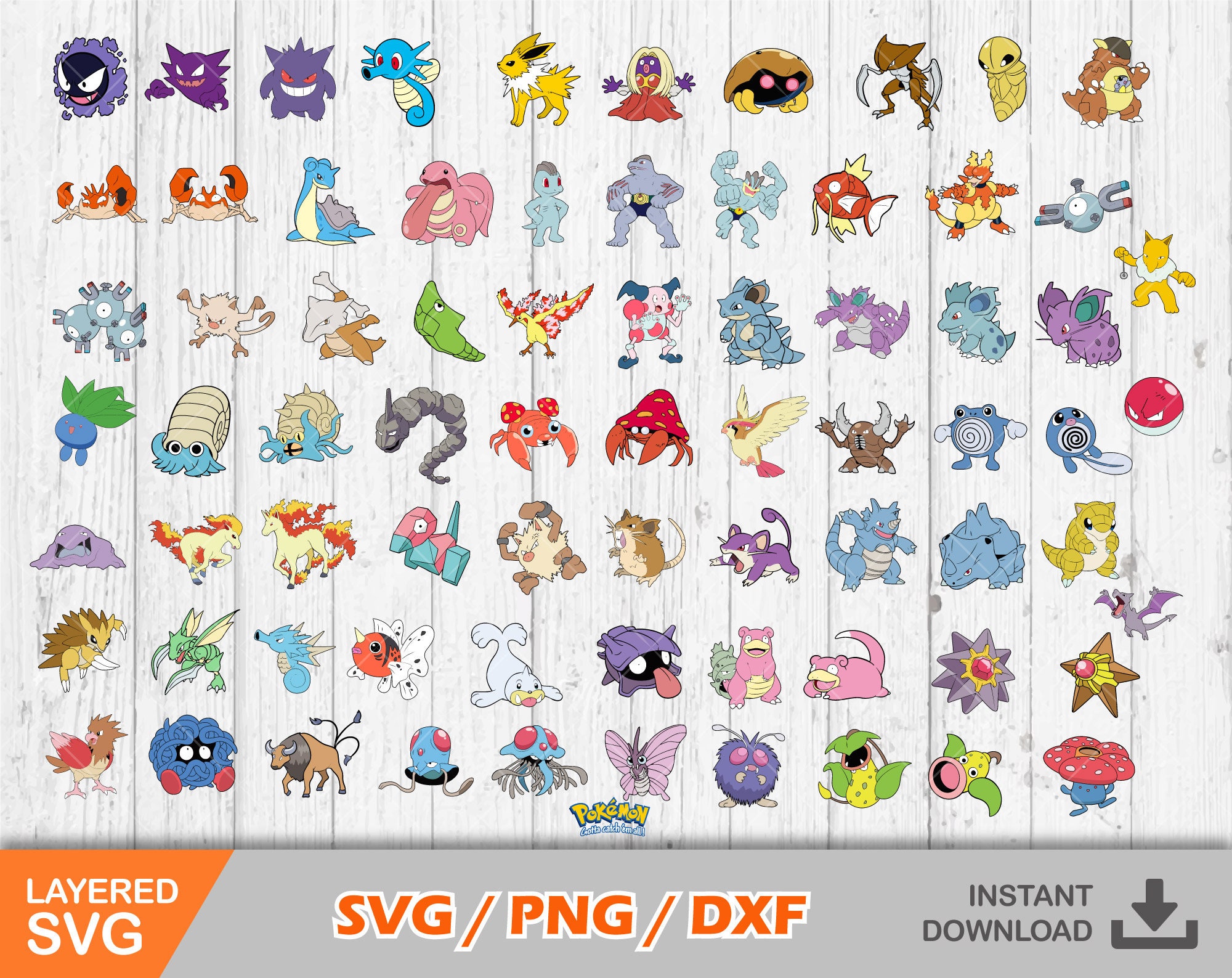 Pokemon 150 Cliparts Bundle Pokemon SVG Cut Files for Cricut - Etsy UK
