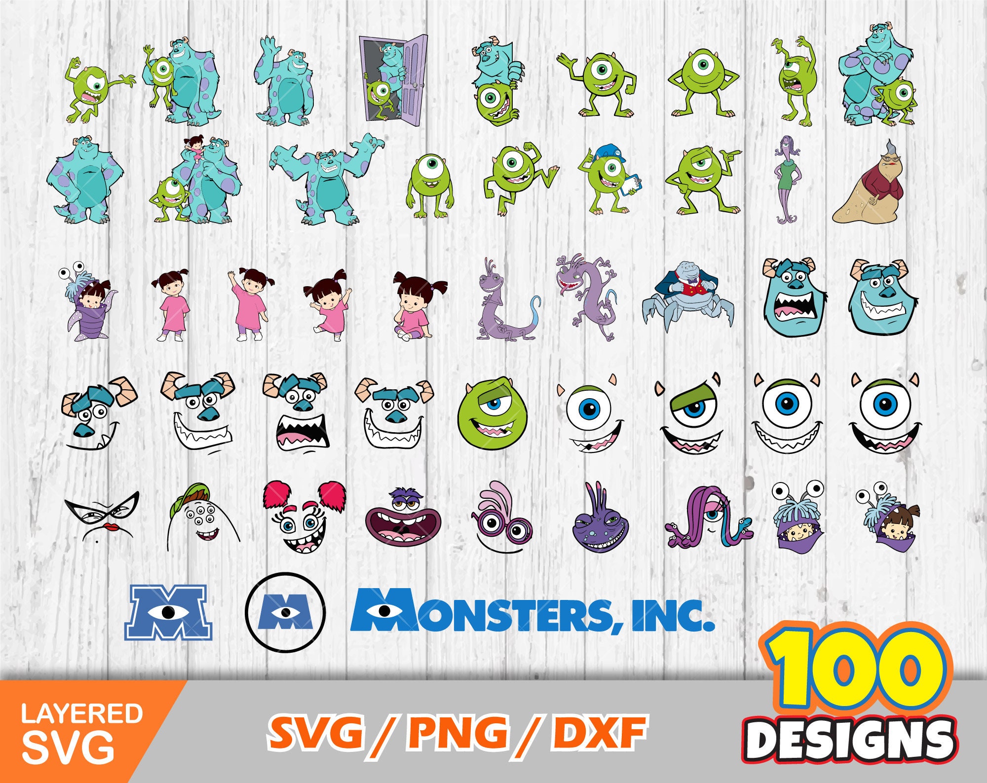 Monsters Inc Clipart Bundle Monsters Inc SVG Cut Files for - Etsy Canada