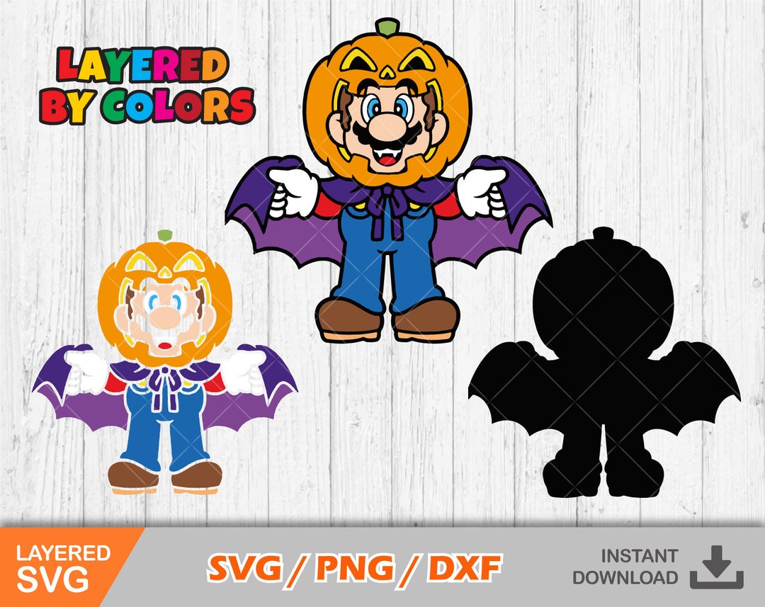 Mario Halloween Clipart, Halloween Svg Cut Files for Cricut ...