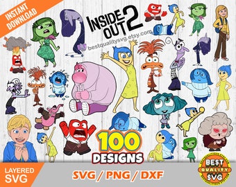 Outline SVG Files of Inside Out - Etsy