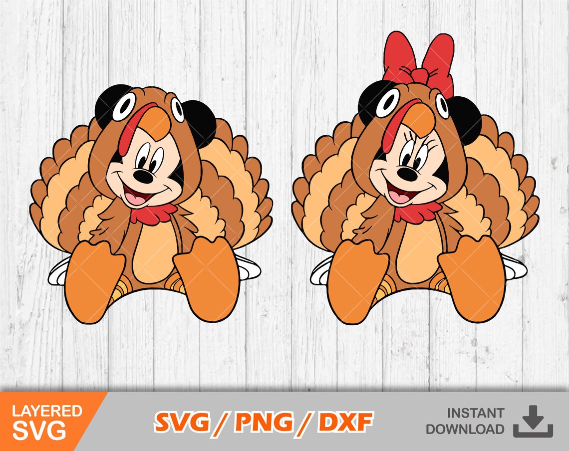 Mickey Thanksgiving Clip Art Minnie Thanksgiving Clipart - Etsy
