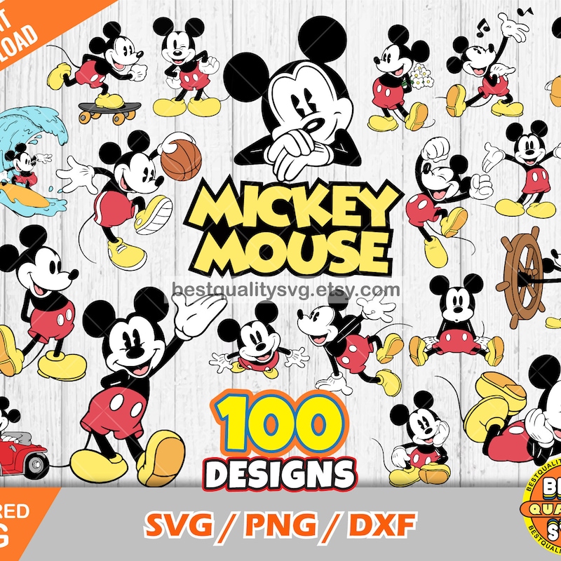 Mickey Mouse Svg - Etsy
