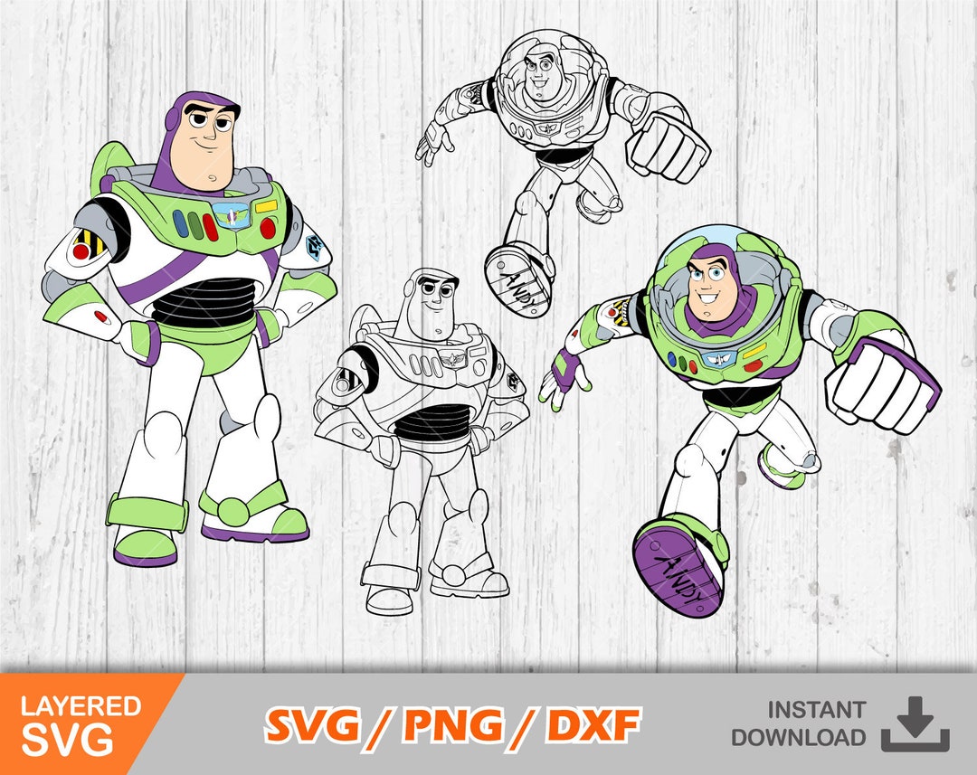 Buzz Lightyear Clipart Bundle, Toy Story Svg Cut Files for Cricut ...