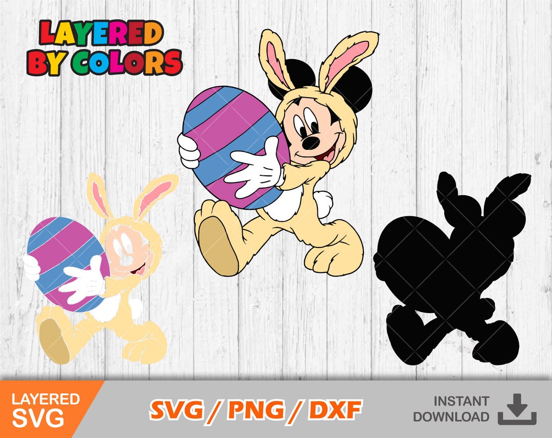 Mickey Easter Clipart, Easter Svg Cut Files for Cricut / Silhouette ...