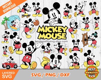 Classic Mickey Mouse SVG | Vintage Mickey Mouse Cut Files for Cricut ...