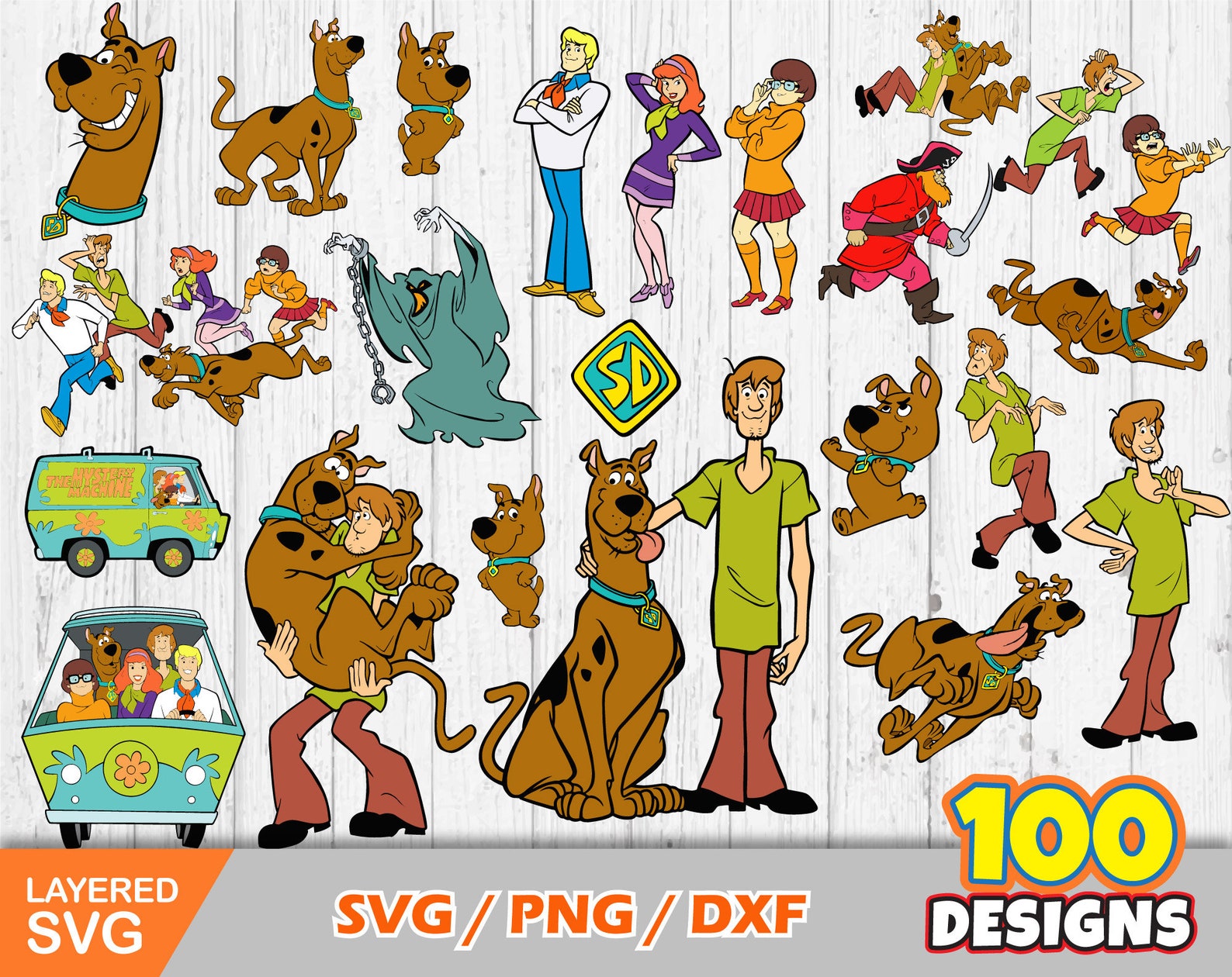 Scooby Doo Clip Art Bundle Scooby Doo Svg Cut Files For Etsy