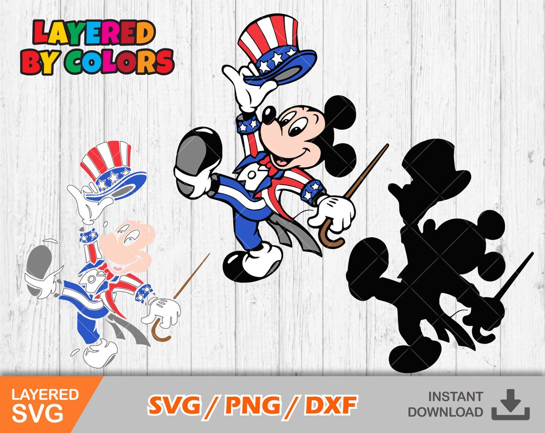 Mickey 4th of July Svg Clipart, Happy Fourth of July Svg for Cricut ...