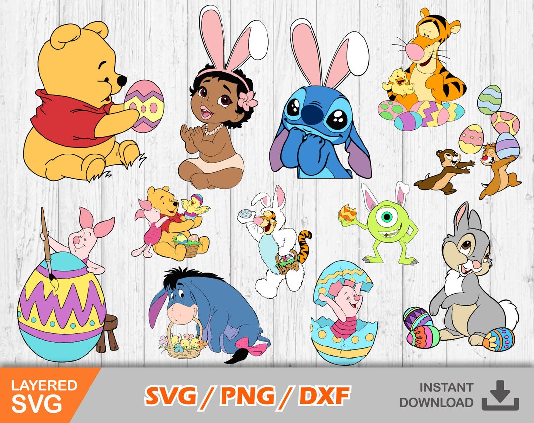 Cartoon Easter Clipart Bundle, Easter Svg Cut Files for Cricut ...