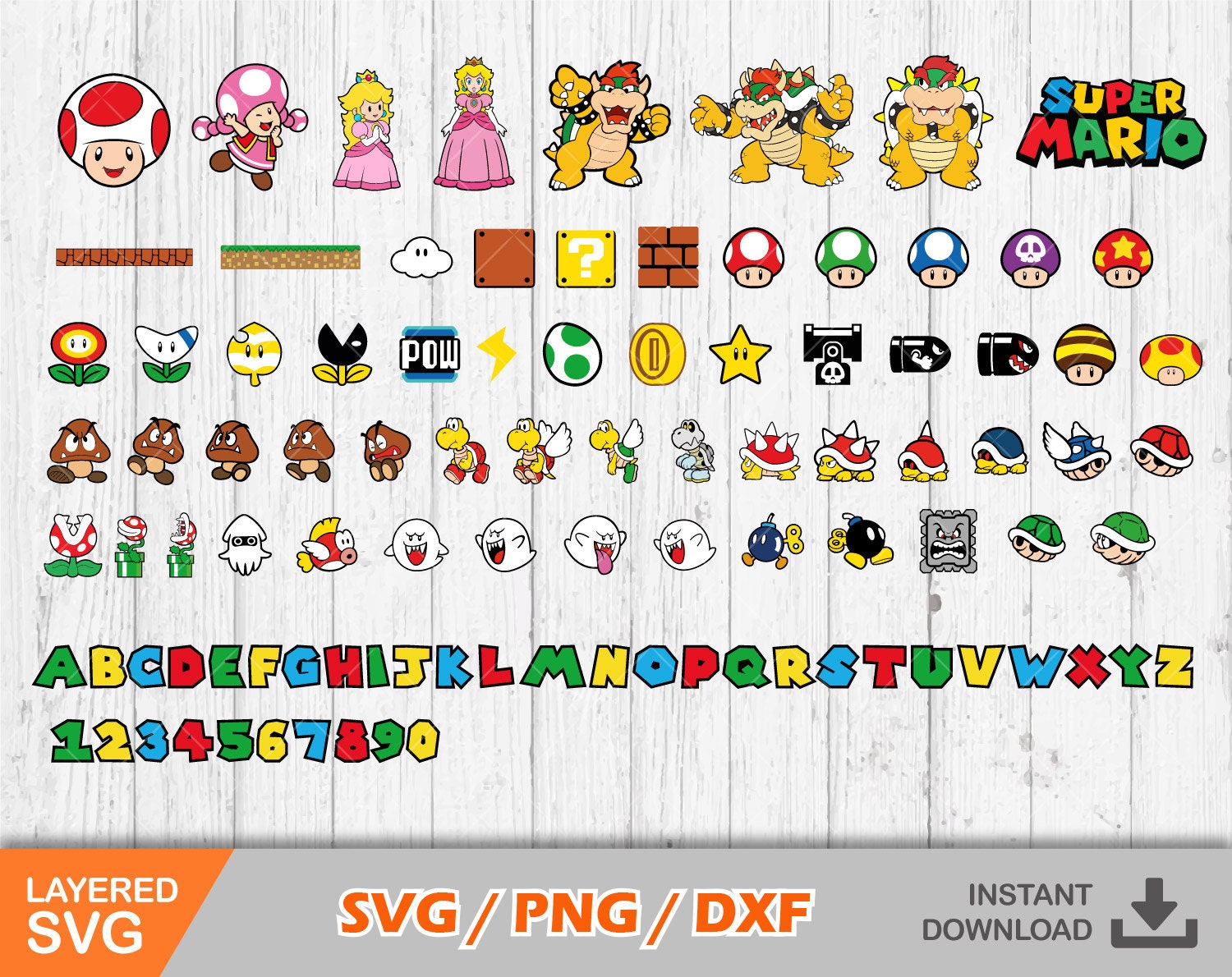Mario Clipart Bundle Alphabet Mario SVG Cut Files for - Etsy Canada