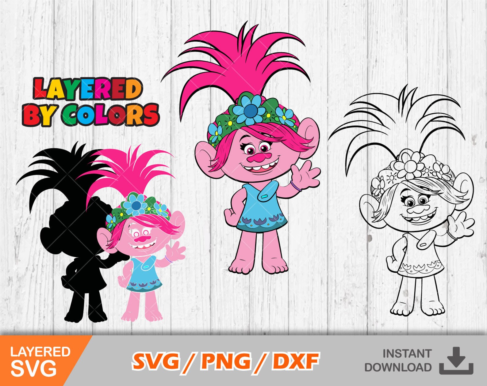 Trolls Poppy Clipart Poppy Svg Cut Files for Cricut / - Etsy