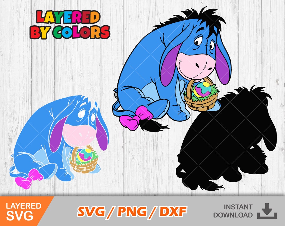 Eeyore Easter Clipart, Easter Svg Cut Files for Cricut / Silhouette ...