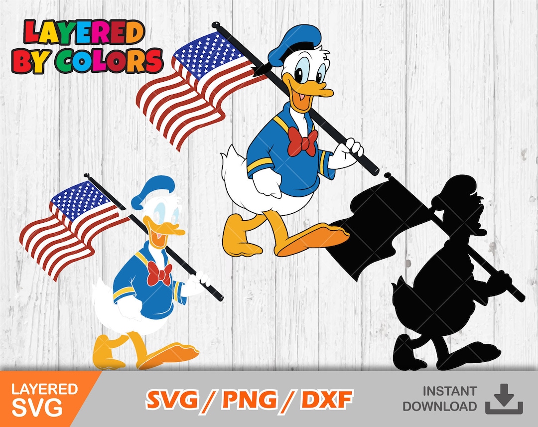 Donald Duck 4th of July Clipart, Happy Fourth of July Svg for Cricut ...