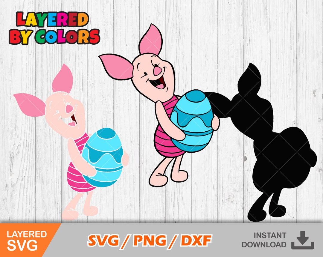 Piglet Easter Svg Clipart, Easter Svg Cut Files for Cricut / Silhouette ...