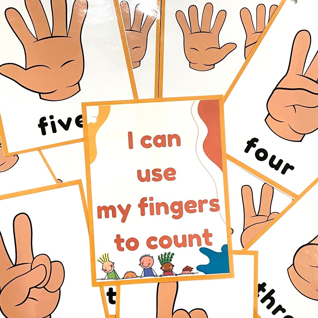 Number Flashcards Count With Fingers Eyfs Toddler - Etsy