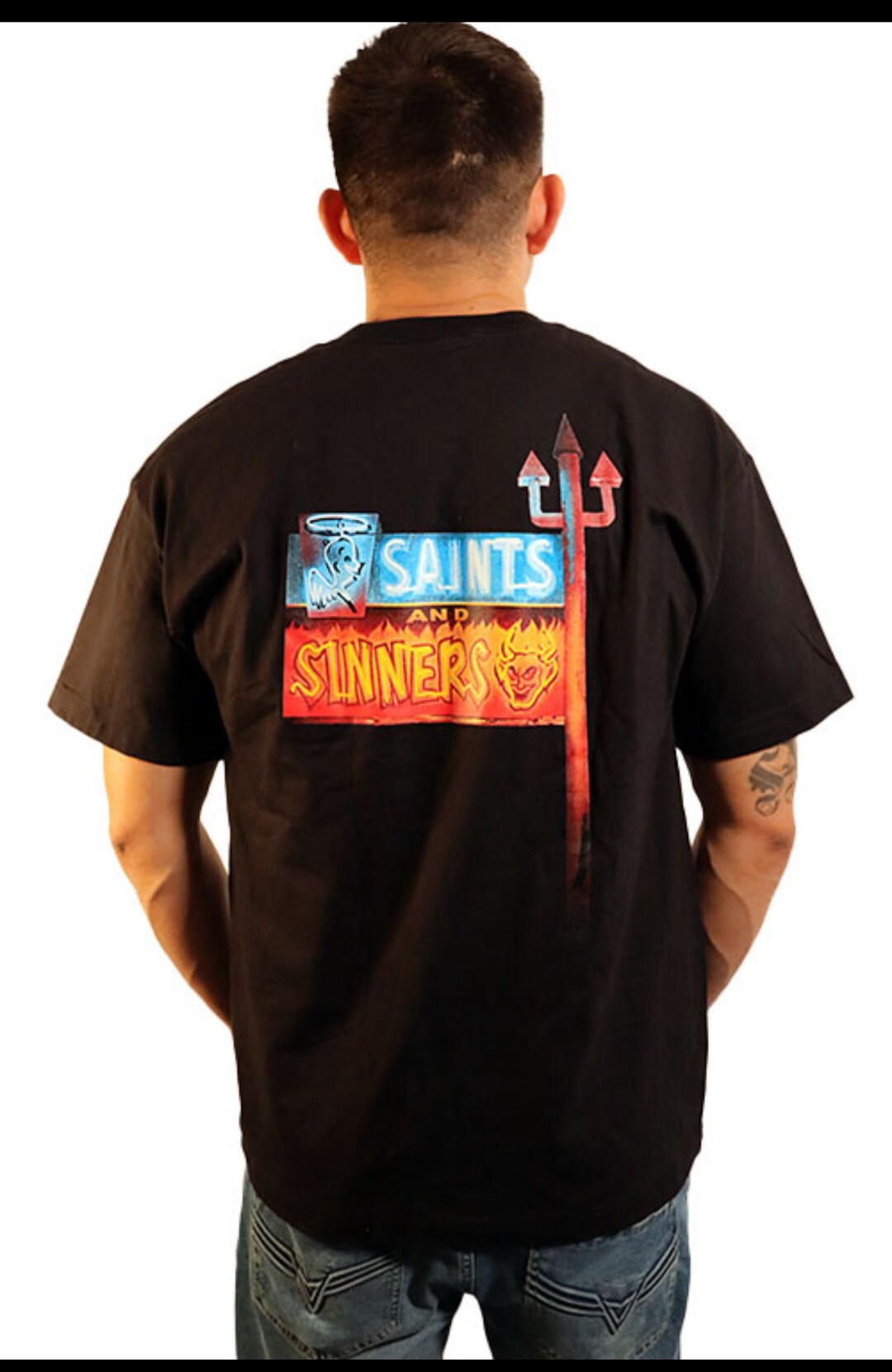 Saints & Sinners Neon Sign T-shirt, Famous Bar/liquor-store in Espanola ...