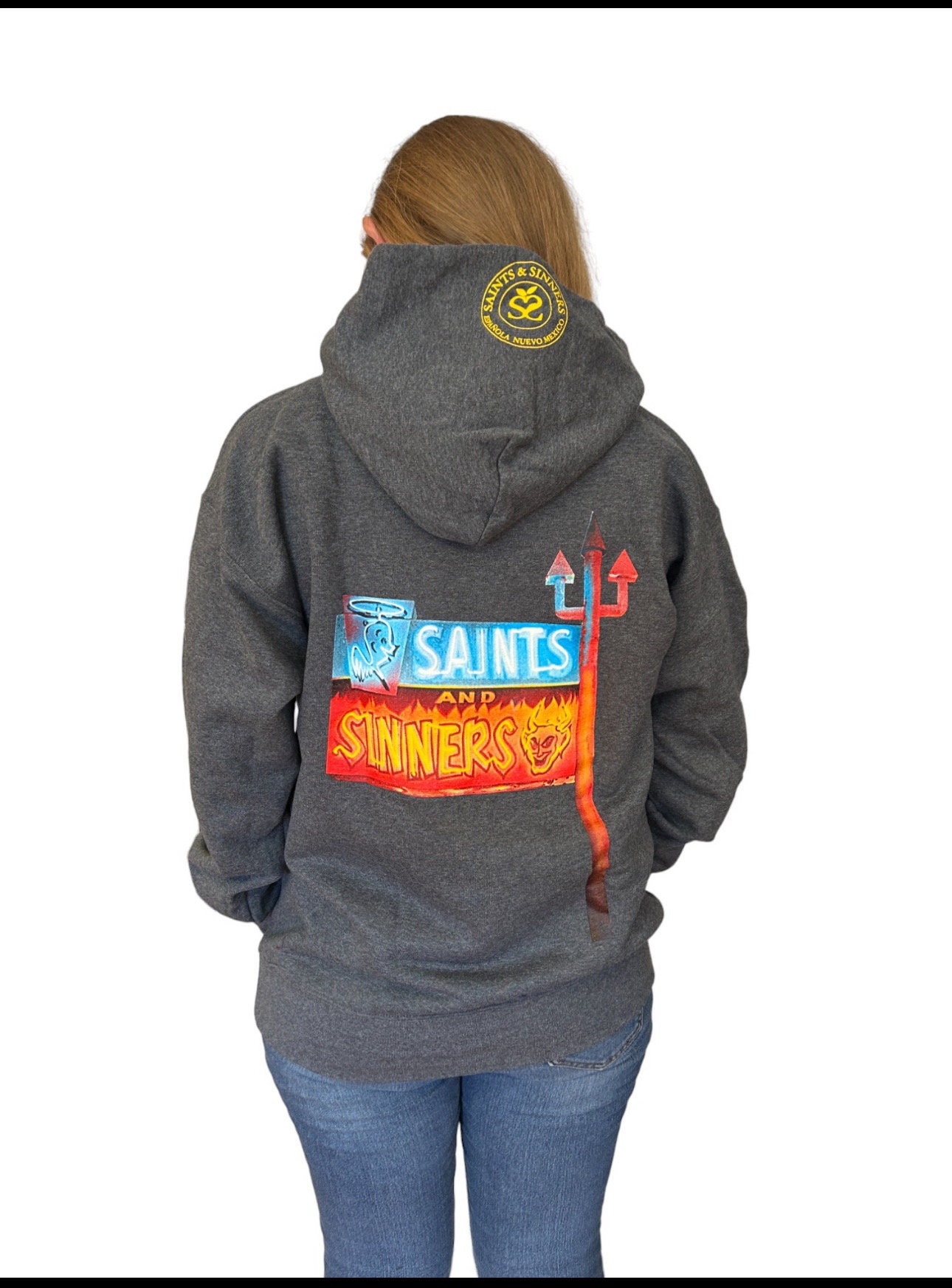 Saints & Sinners Hoodie W/neon Sign Art Famous Bar/liquor-store in ...