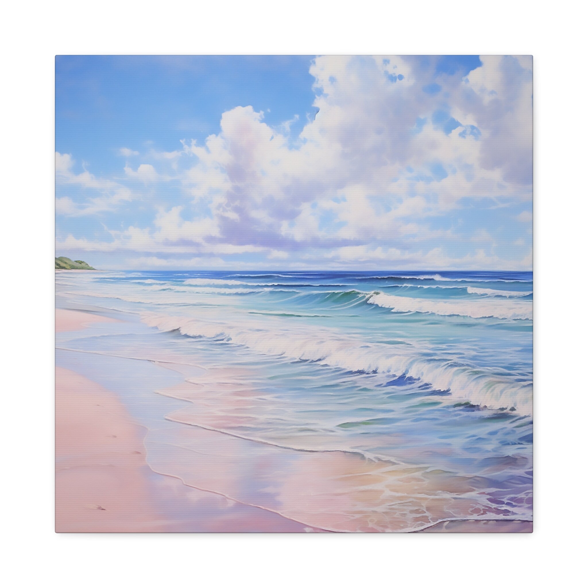 Watercolor Beach Scene, Ocean, Caribbean, Canvas Print - Etsy