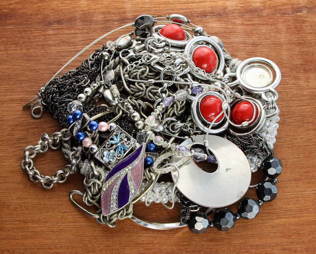 Estate Sale Jewelry Lot/bulk Repurposing Lot Scrap for Jewelry Making ...
