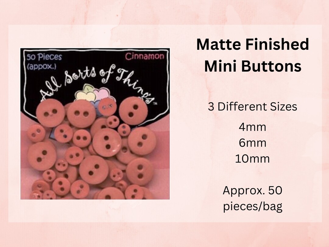6mm Buttons, 4mm Buttons, 10mm Buttons, 50 Pieces, Mini Crafting ...