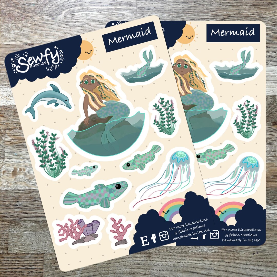 Sticker Sheet Magical Mermaids Stickers Cute Under the Sea Planner ...