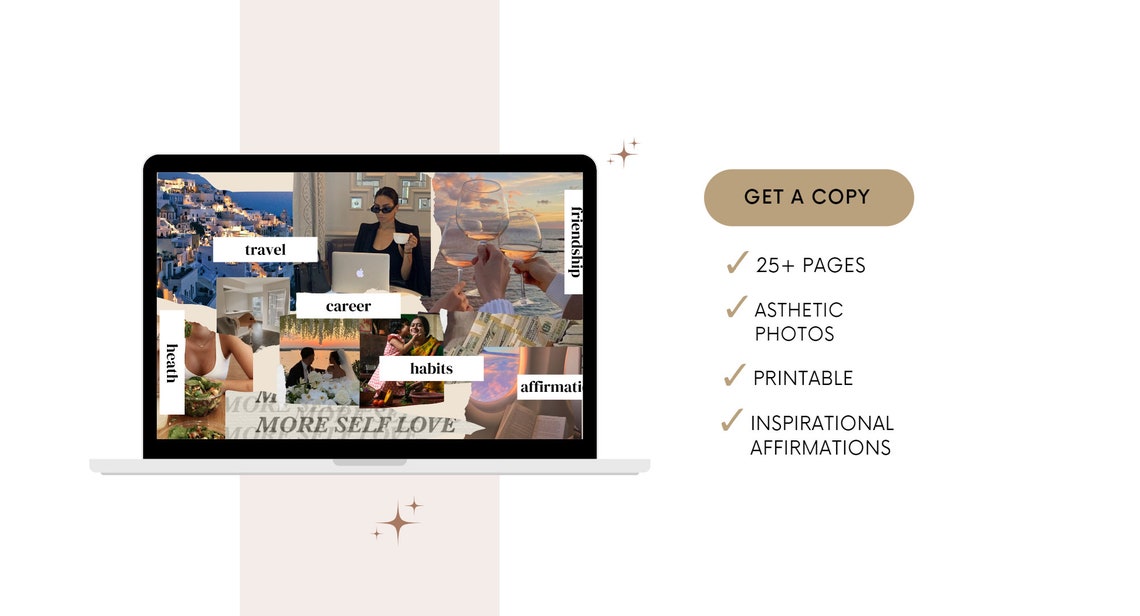 Vision Board Printable Party Kit 2023 With 400 Aesthetic Images Goal ...