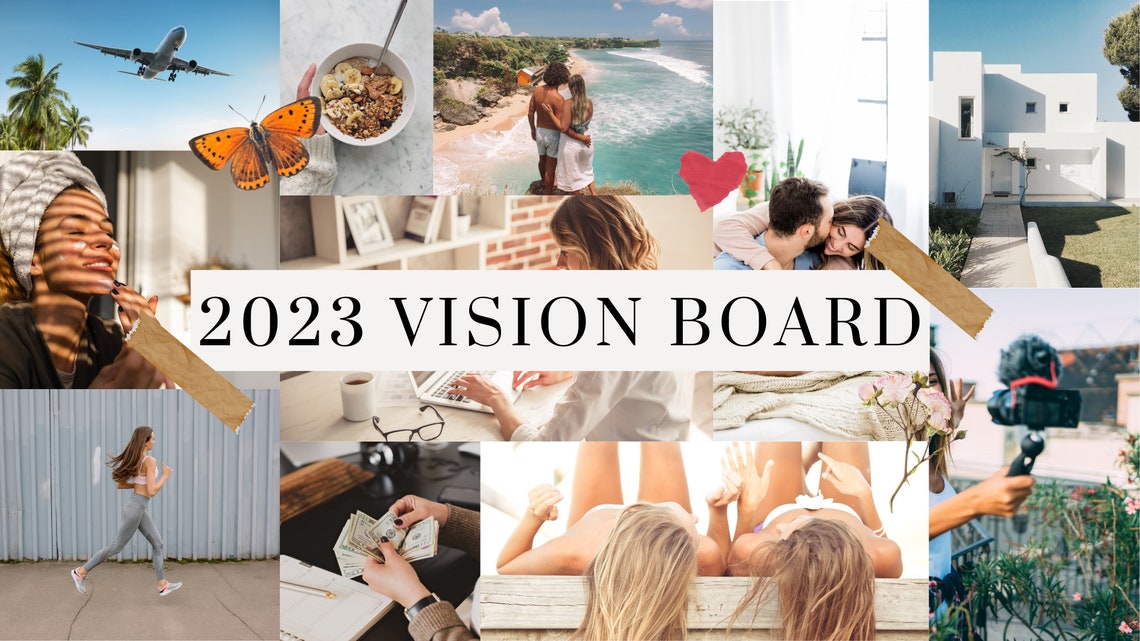 Vision Board Printable Party Kit 2023 With 400 Aesthetic Images Goal ...