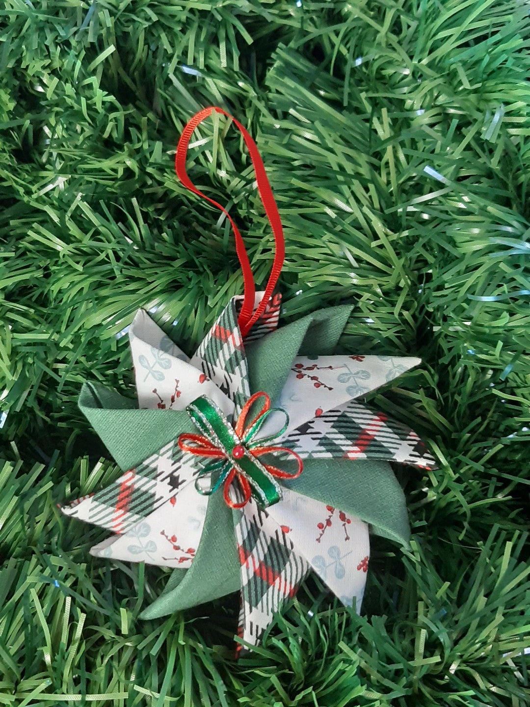Large Handmade Plaid Windmill Christmas Tree Ornament - Etsy