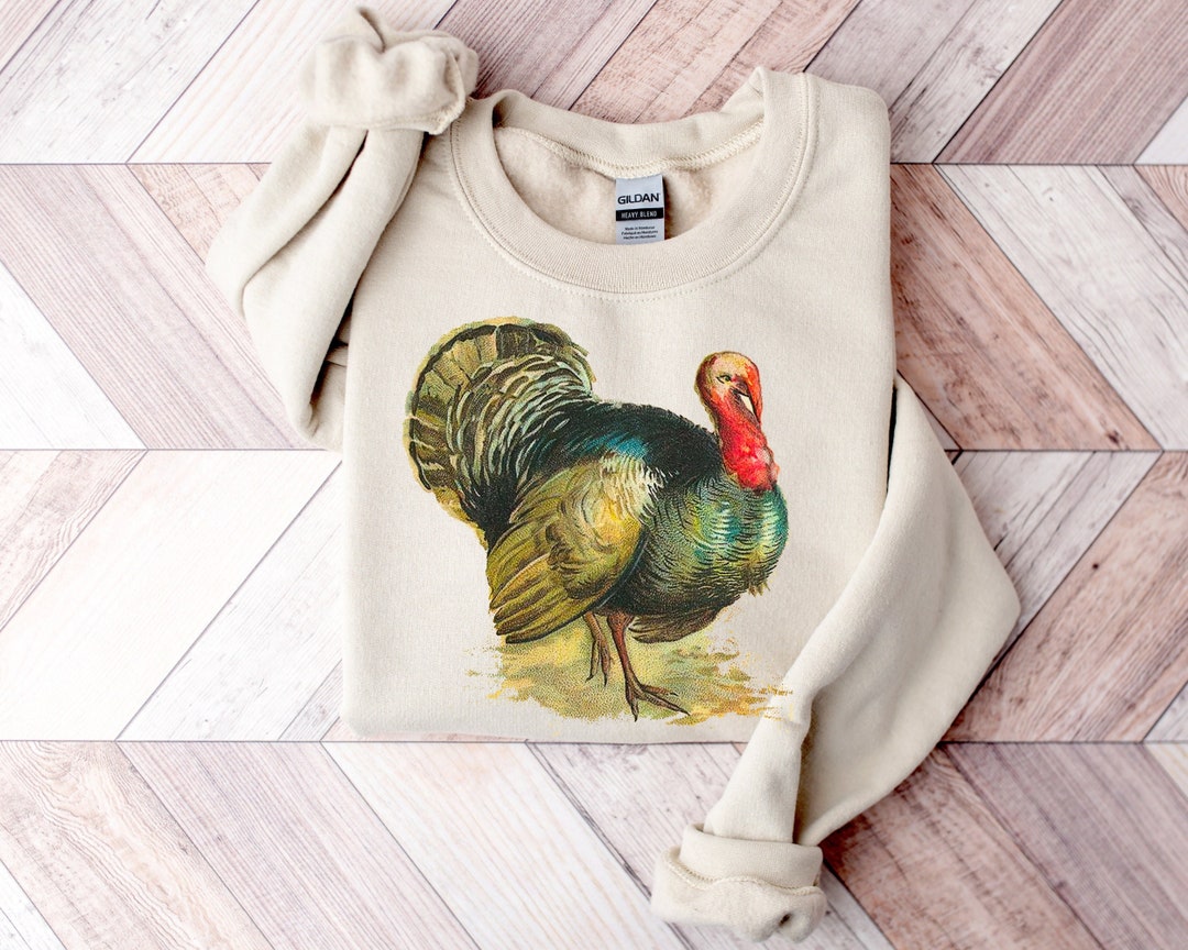 Vintage Turkey Sweatshirt, Thanksgiving Sweatshirt, Autumn Sweat, Fall ...
