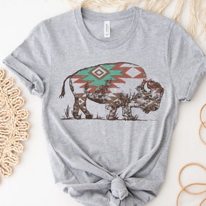 Buffalo Aztek Shirt, Buffalo SW Short Sleeve Bella Canvas Tee, Buffalo ...