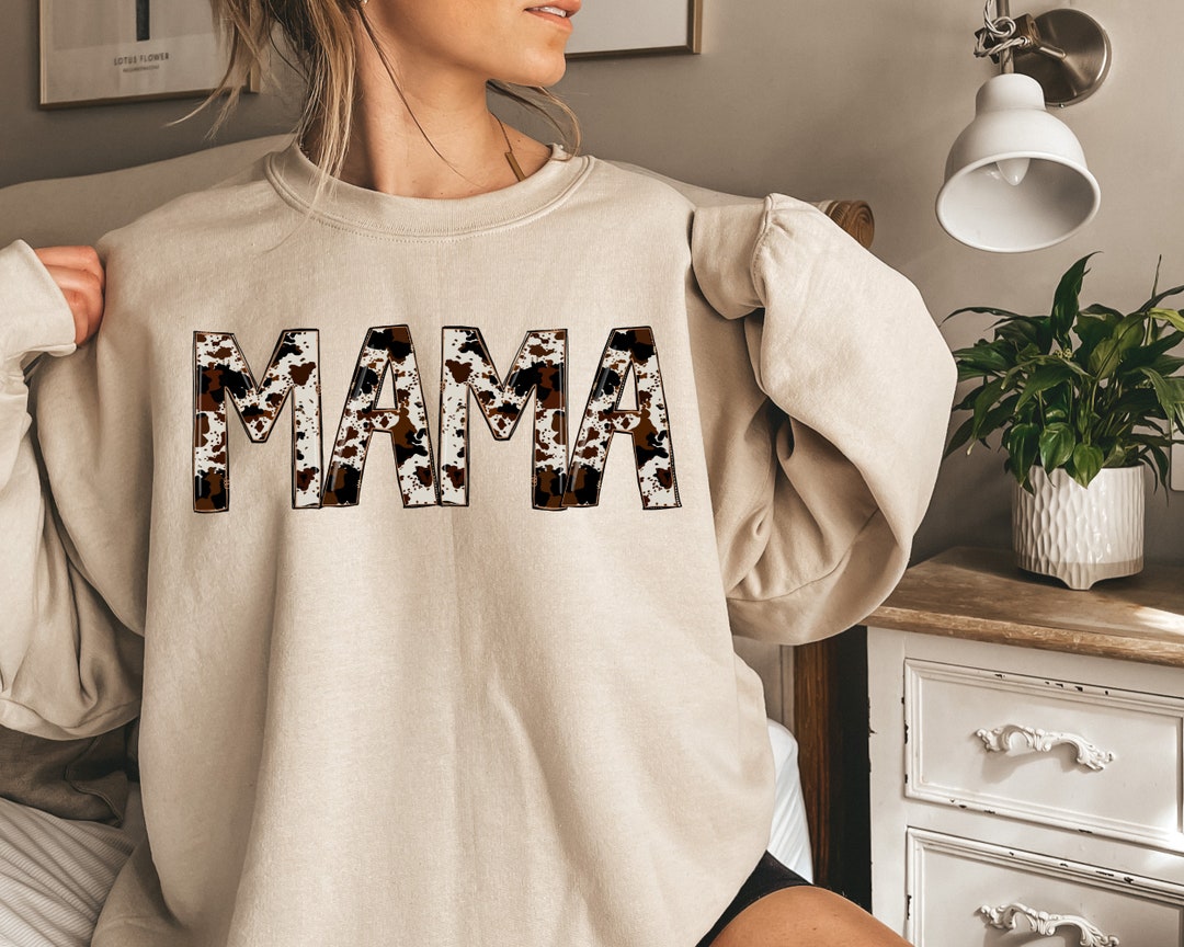 Mama Sweatshirt, Buffalo Plaid Mama Sweatshirt, Cow Pattern Mama ...