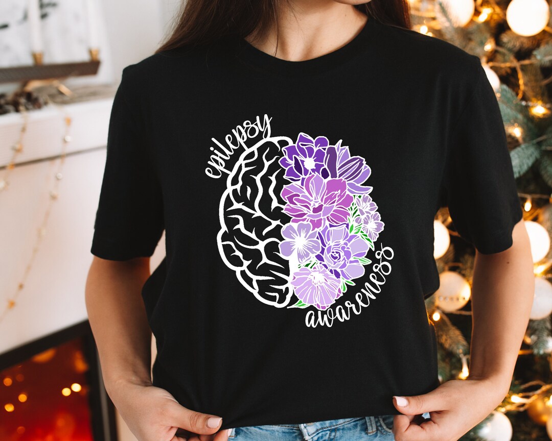Epilepsy Gift, Epilepsy Mom Shirt, Purple Ribbon Tee, Epilepsy ...