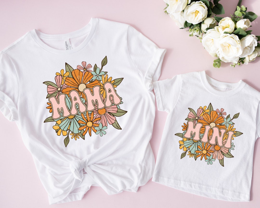 Retro Floral Mama Mini Shirt, Mama Mini Matching Shirt, Mama's Girl ...
