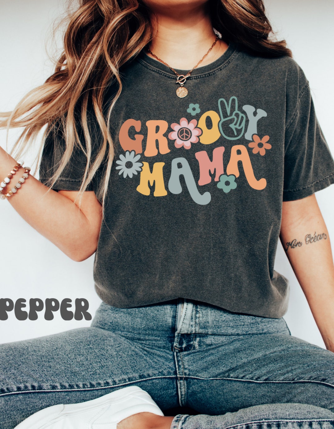 Groovy Mama Shirt: Retro Hippie Mom Tee - Etsy
