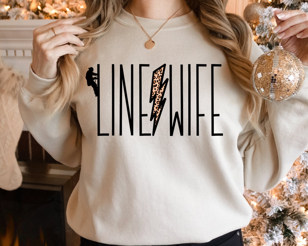 Lineman Wife Leopard Sweatshirt, Linewife Women's Sweatshirt, Lineman ...