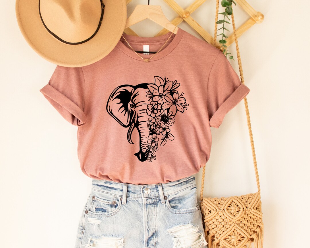 Floral Elephant Shirt Boho Shirt for Her Elephant Shirt - Etsy