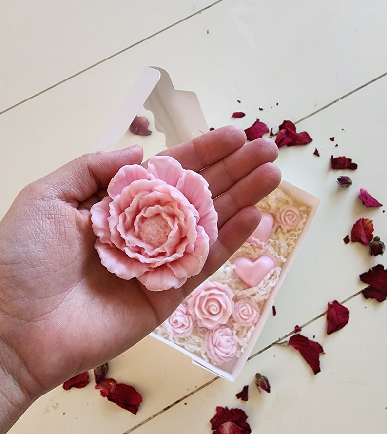 Flower Soap Box Rose Soap Peony Handmade Soap Shea Butter Soap Rose ...