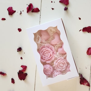 Flower Soap Box Rose Soap Peony Handmade Soap Shea Butter Soap Rose ...