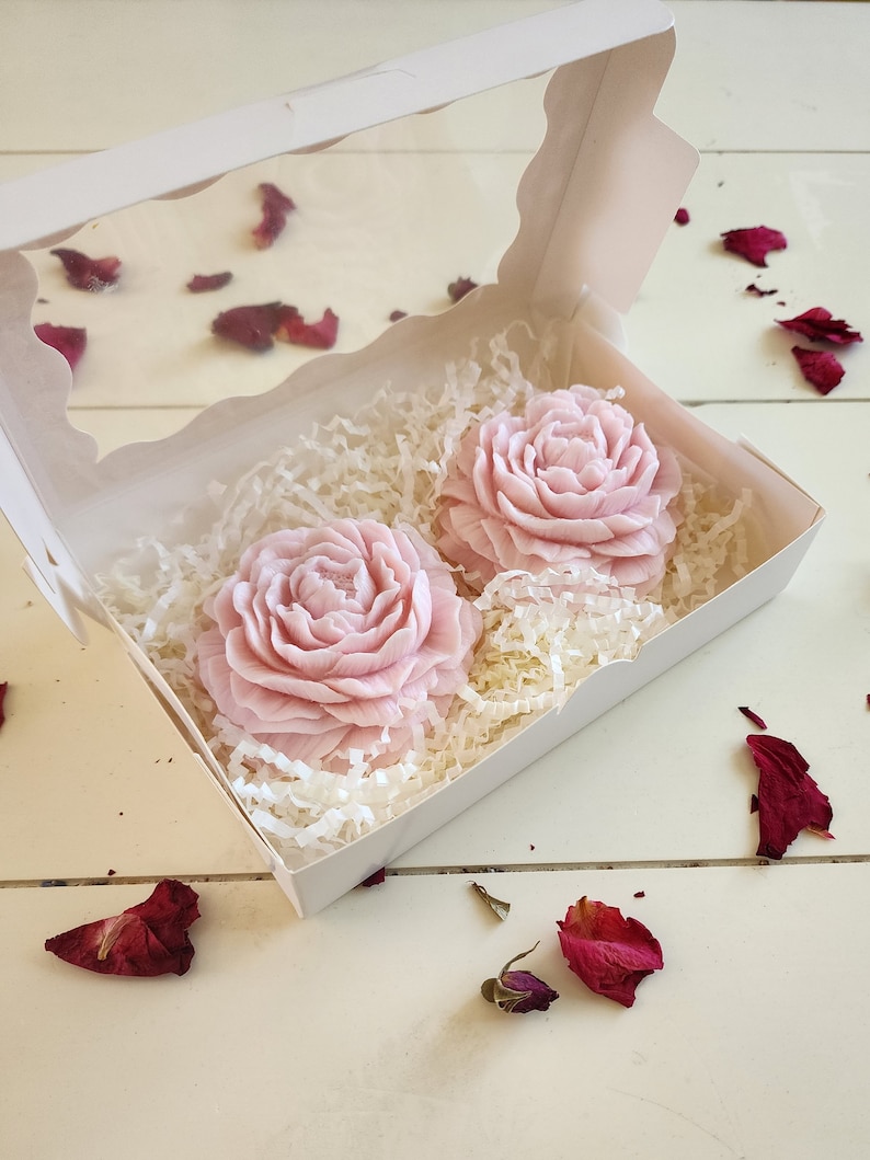 Flower Soap Box 2 Rose Soap Bar Handmade Soap Easter Soap Mom Soap Gift ...