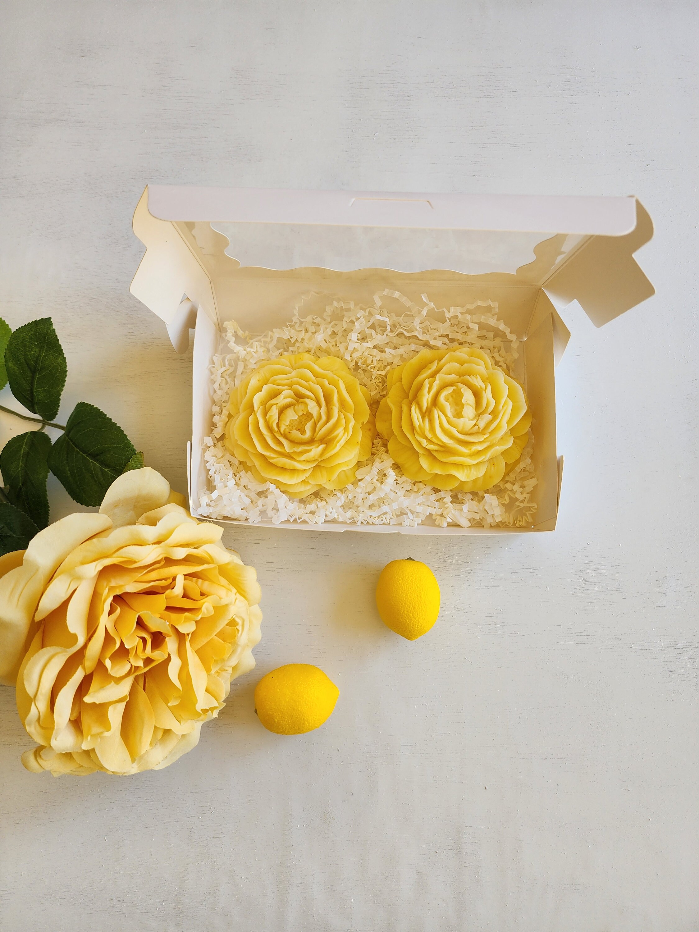 Flower Soap Box Set of 3 Soaps Rose Soap Vanilla Soap Shea Butter Soap ...