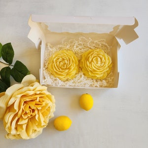 Lemon Soap Box Yellow Rose Soap Citrus Soap Flower Soap Box Easter Soap ...