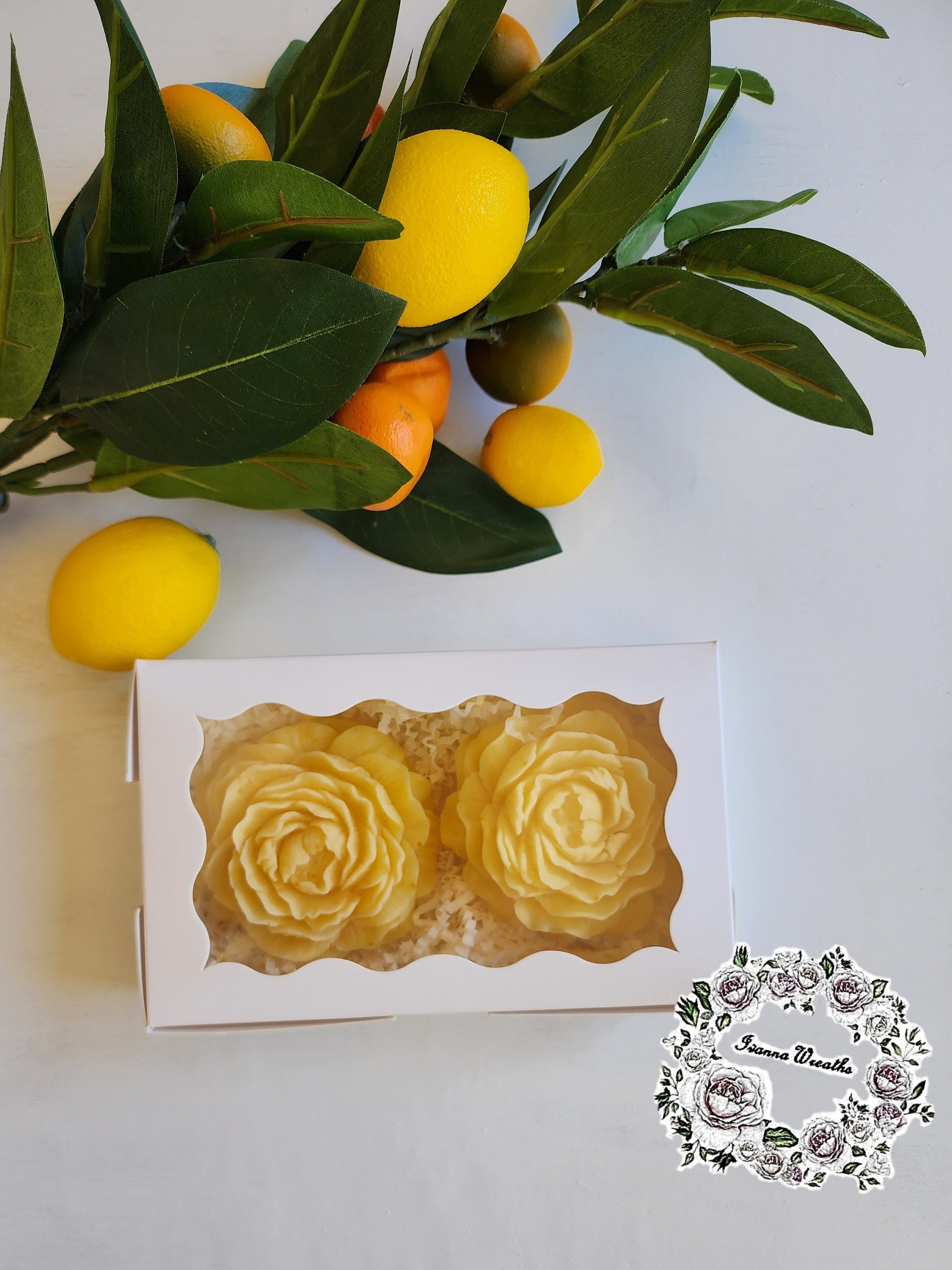 Lemon Soap Box Yellow Rose Soap Citrus Soap Flower Soap Box Easter Soap ...