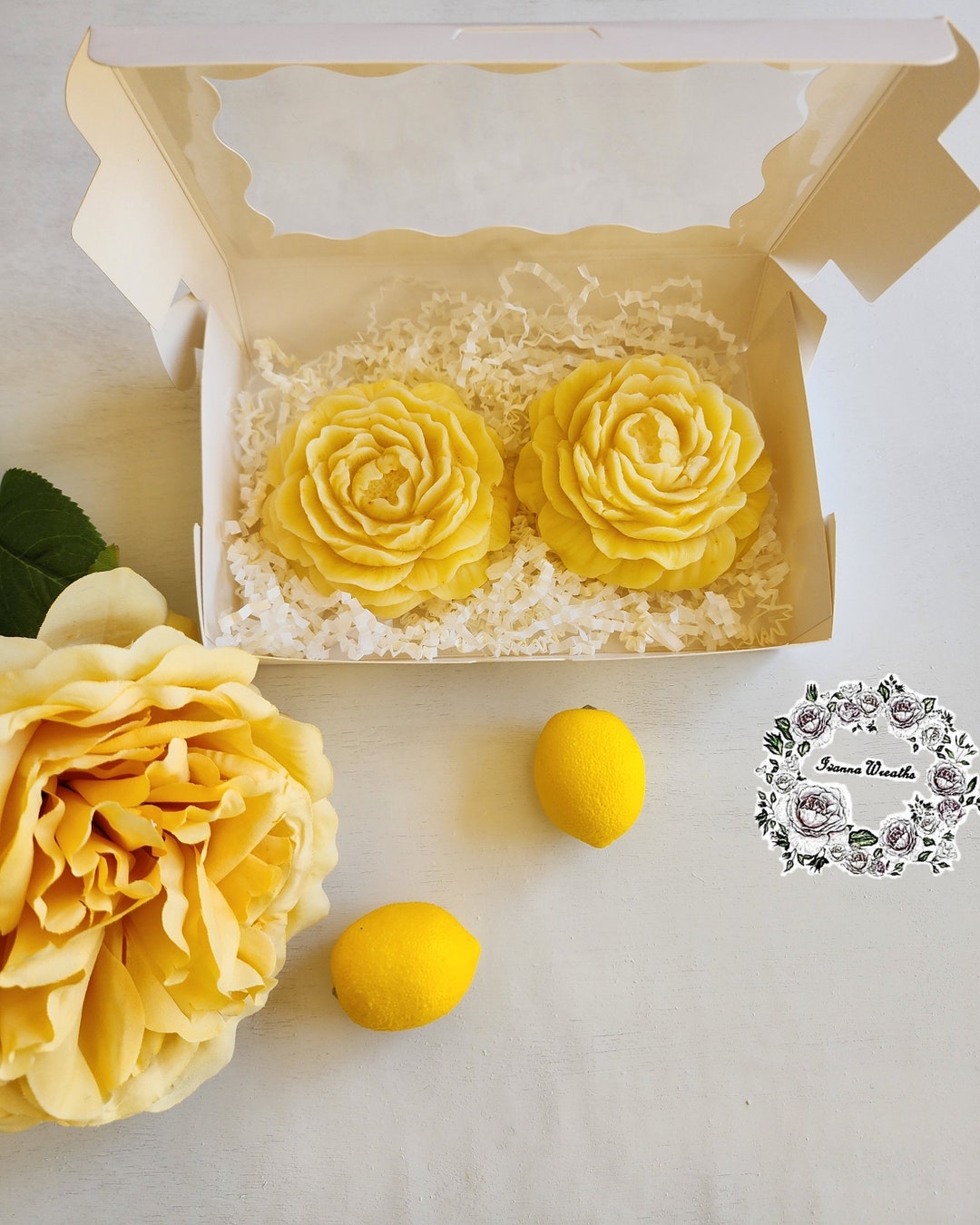 Lemon Soap Box Yellow Rose Soap Citrus Soap Flower Soap Box Easter Soap ...