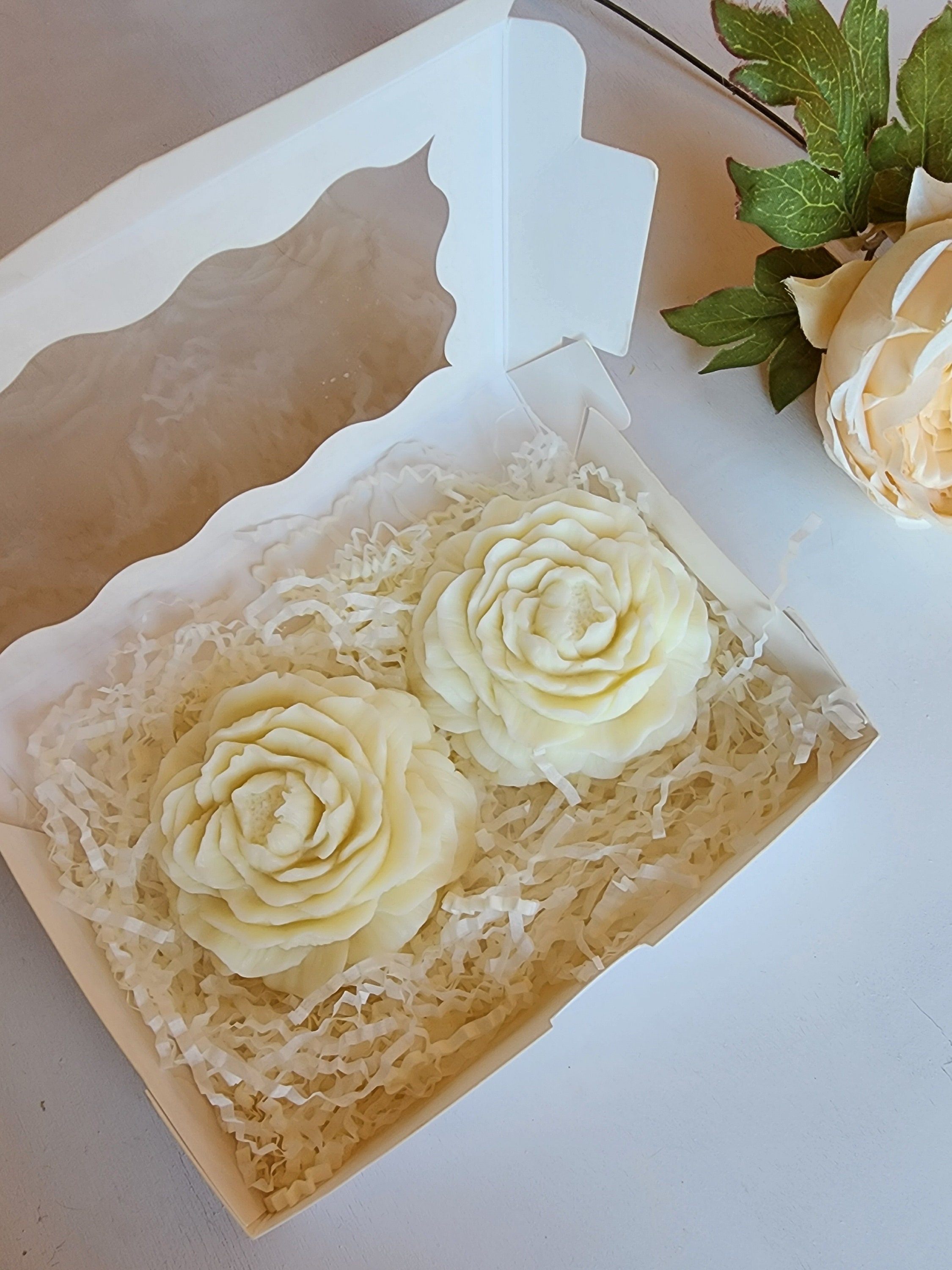 Flower Soap Box Set of 3 Soaps Rose Soap Vanilla Soap Shea Butter Soap ...