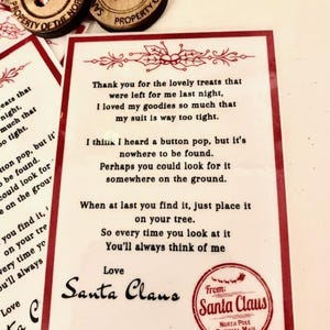 Stocking Stuffer Santa's Lost Button Keepsake, Scavenger Hunt - Etsy